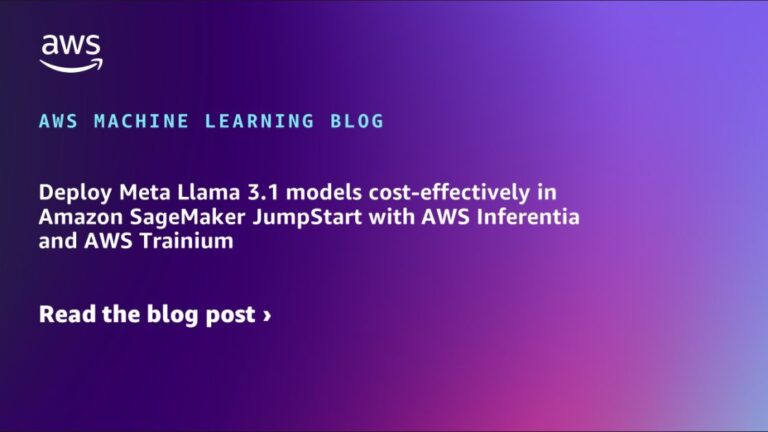Deploy Meta Llama 3.1 models cost-effectively in Amazon SageMaker JumpStart with AWS Inferentia ...
